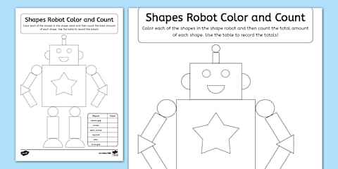 2D Shapes Robot Cutting Skills Activity