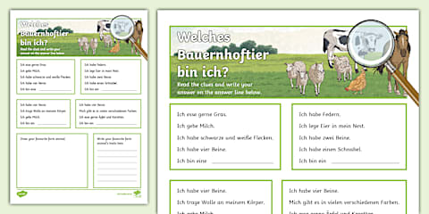 Farm Animals - German Word Cards