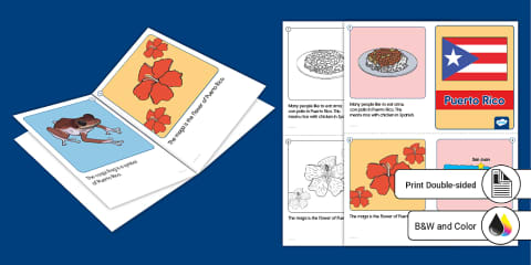 Puerto Rico Flag Investigation Worksheet for K-2nd Grade