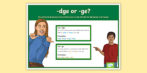 '-dge' Words Spelling Activity Sheet | Twinkl Phonics