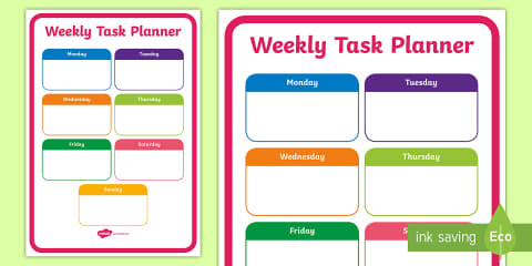 Editable Weekly Schedule
