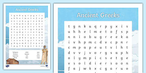 Ancient Greek Gods and Goddesses Word Search