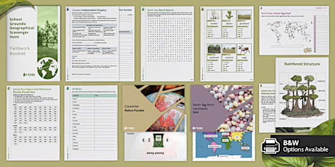 KS3 Spring Four-Figure Grid References Picture Puzzles