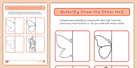 Spring-Themed Draw the Other Half Worksheets