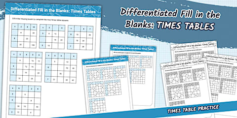 Multiplication Times Tables Grid 1-12