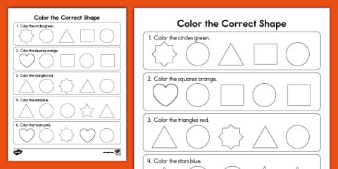 Shape Matching Worksheet