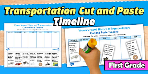 Third Grade Transportation Now and Then Writing Worksheet