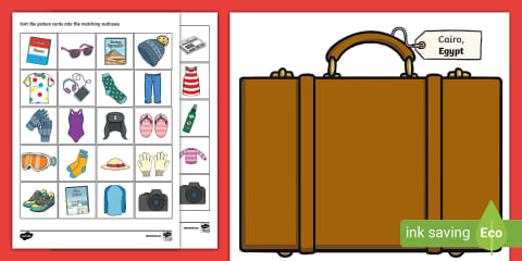 Pack a Suitcase Cut and Stick Activity - Teaching Resources