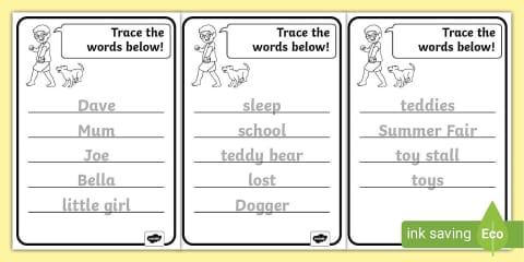 Pencil Control Sheets to Support Teaching on Dogger