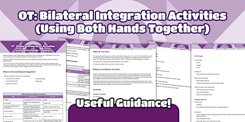 OT: Bilateral Integration (Using Both Hands Together) Activities