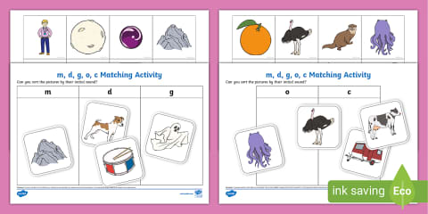 Phase 2 Initial Sounds Sorting Cutting Skills Pack Activity