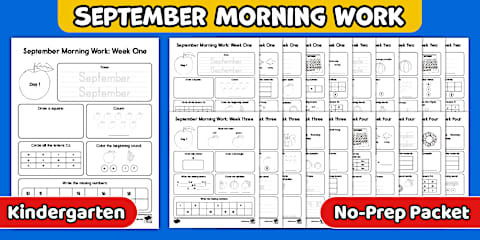 Kindergarten May Morning Work Pack