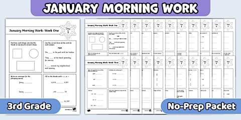 Third Grade September Morning Work Pack