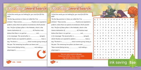 KS1 99 Names of Allah Word Search