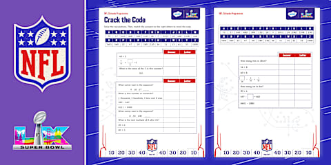 NFL - Super Bowl - Crack the Code Activity [Ages 9-11]