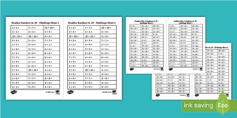 Doubling and Halving Worksheet