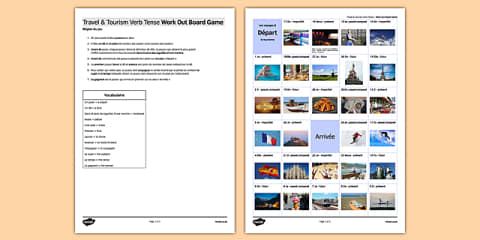 Travel and Tourism French Activity Mat
