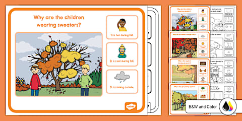 Spring Cause and Effect Scene and Question Cards for K-2nd Grade