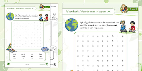 Graad 3 Woorde met 'n kappie - pêrel -Speelkleimatte