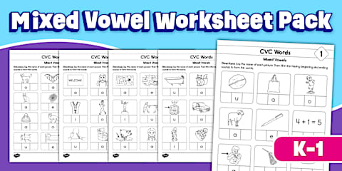 CVC Words Beginning and Ending Sounds Worksheet for K-1st Grade