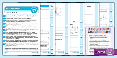 Year 4 Maths Assessment Pack Term 3