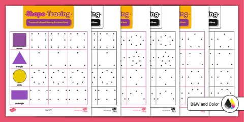 2D Shapes Trace the Road Activity Mats