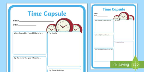 Design a Time Capsule Worksheet