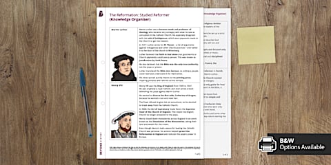 Protestant Reformation Map Activity for 6th-8th Grade