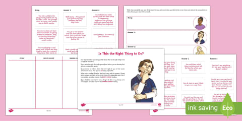 Right and Wrong Worksheet - CfE Right Wrong - Twinkl