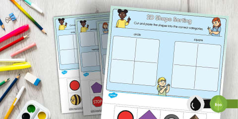 Sort Shapes Worksheet | Sorting Rule for Shapes Activity