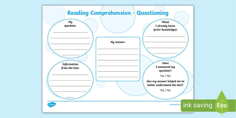 Questioning Reading Strategy Differentiated Activity Sheet