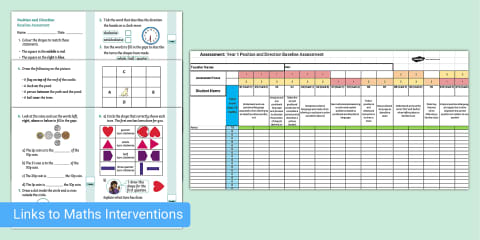 Year 1 Position and Direction Baseline Assessment and Tracker (Based on ...