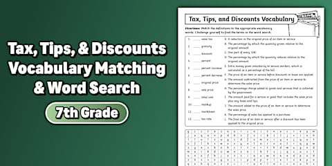 Seventh Grade Sales Tax Practice Worksheet