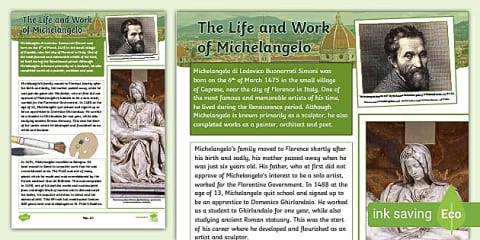 Michelangelo Knowledge Organiser
