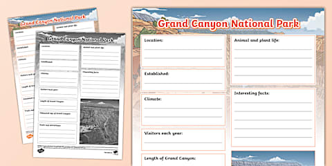 Second Grade Exploring the National Parks: Grand Canyon Reading ...