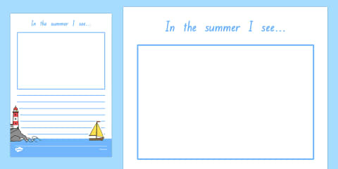First Grade Summer Vacation Write and Draw Worksheet