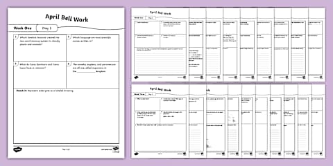 Sixth Grade Science January Bell Work Bundle