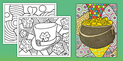 St. Patrick's Shamrock Art Worksheet