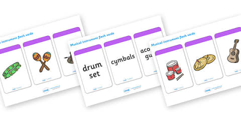 Musical Instrument Photo Matching Cards
