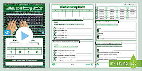 Binary Worksheet - Coding and Binary - Twinkl
