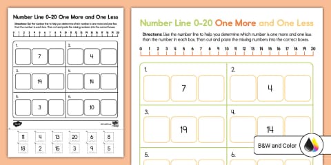 Kindergarten Number Line 0-20 Comparing Numbers Tracing Worksheet
