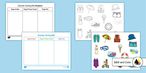 Summer or Not? Seasonal Cut and Paste Sorting Activity for PreK-K
