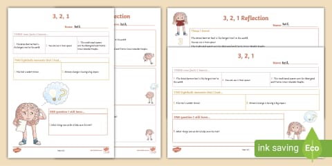 Student Self-Reflection Sheet