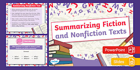 Summarizing Nonfiction Texts PowerPoint for 3rd-5th Grade