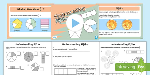 Introduction to Fractions - Finding Fifths Differentiated Activity Sheets