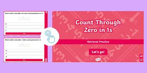 Retrieval Practice: Count Through Zero in Steps Interactive Quiz