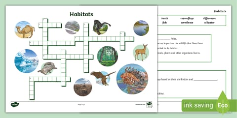 Habitats Word Search