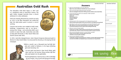Timeline Of The Australian Gold Rush - Timeline - Twinkl
