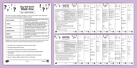 Sixth Grade ELA August Bell Work Bundle