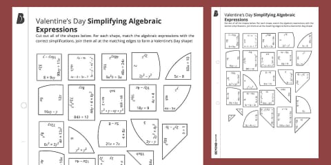 Practicing Substitution into Algebraic Expressions Activity Sheet